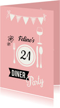 21 diner uitnodiging maken | Kaartje2go