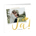 Uitnodigingskaart huwelijk fotocollage 3 foto's | Kaartje2go