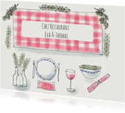 Uitnodiging etentje - Uitnodiging diner maken | Kaartje2go