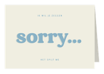 Sorry kaarten - Sorry zeggen met een kaart | Kaartje2go