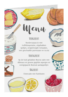 Menukaart maken? | Zelf personaliseren | Kaartje2go