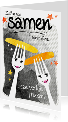 Uitnodiging uit eten, etentje of diner maken | Kaartje2go