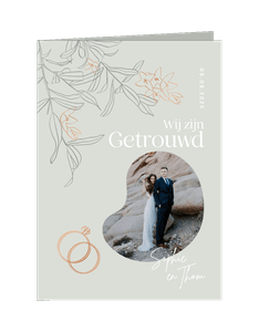 Trendy pas getrouwd trouwkaartje met foto | Kaartje2go