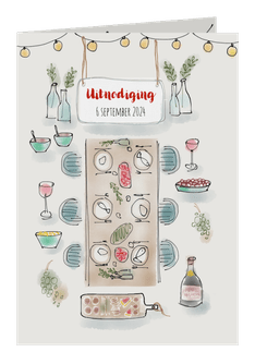 Uitnodiging etentje - Uitnodiging diner maken | Kaartje2go