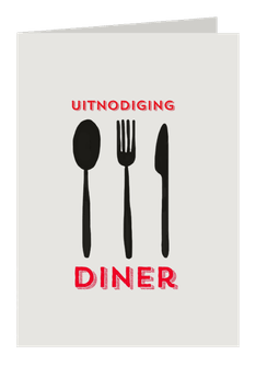 Uitnodiging etentje - Uitnodiging diner maken | Kaartje2go