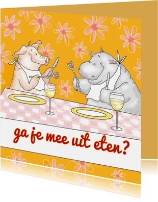 Uitnodiging etentje - Uitnodiging diner maken | Kaartje2go