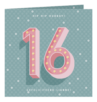 Verjaardagskaart 16 jaar jongen of meisje | Kaartje2go