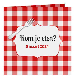 Uitnodiging etentje - Uitnodiging diner maken | Kaartje2go