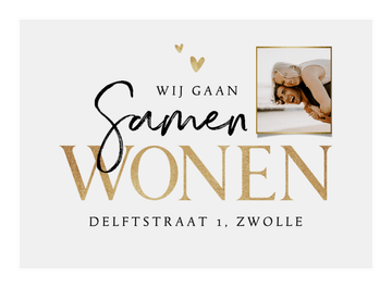 Samenwonen kaarten | Aankondiging samenwonen | Kaartje2go