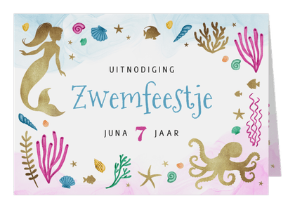 Uitnodiging zwemfeestje maken | Kaartje2go
