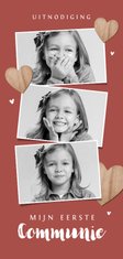 Communiefeest meisje uitnodiging fotokaart | Kaartje2go