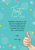 Felicitatie geslaagd kaart met duim omhoog | Kaartje2go