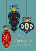 Kerstkaart met kerstballen met ornamenten | Kaartje2go