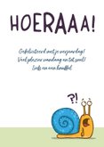Verjaardagskaart slak met roltoeter | Kaartje2go