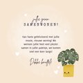 Felicitatiekaart samenwonen met plantjes en | Kaartje2go
