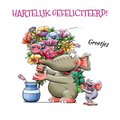 Grappige verjaardagskaart met olifant en | Kaartje2go
