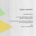 Jubileumkaart 5 jaar samen geometrisch | Kaartje2go