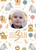 Kinderfeestje jungle patroon met foto | Kaartje2go
