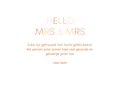 Minimalistisch felicitatiekaartje hello mrs | Kaartje2go