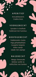 Moderne kunstzinnig menukaart met vormen groen | Kaartje2go