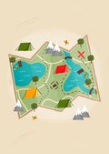 Vakantiekaartje illustratie landkaart op kamp | Kaartje2go