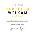 Welkom in het team collega hip grafisch foto | Kaartje2go