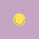 Bedankkaart vrolijke smiley lila | Kaartje2go