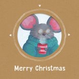 Kerstkaart portretje lieve muis - Kerstkaarten | Kaartje2go