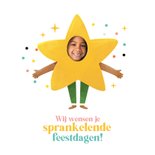 Kerstkaart ster foto kleurrijk grappig confetti | Kaartje2go