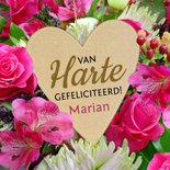Mooie verjaardagskaart hart en bloemen | Kaartje2go