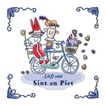 Sinterklaaskaart met sint en piet op de fiets | Kaartje2go