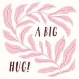 Stijlvolle wenskaart big hug met blad | Kaartje2go