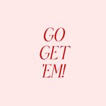 Trendy roze wenskaartje voor succes go get'em | Kaartje2go