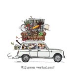 Verhuiskaart auto wit - Verhuiskaarten | Kaartje2go