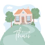 Verhuiskaart met illustratie van een huis op | Kaartje2go