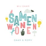 Verhuiskaart samenwonen typografisch en iconen | Kaartje2go