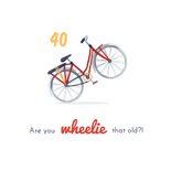 Verjaardagskaart fiets wheelie grappig humor | Kaartje2go