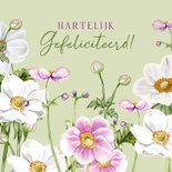 Verjaardagskaart herfstanemonen wit en roze | Kaartje2go