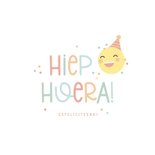 Verjaardagskaart hiep hoera emoji en confetti | Kaartje2go