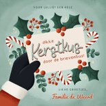 Vrolijke kerstkaart kerstkus door de brievenbus | Kaartje2go