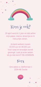 Kinderfeestje uitnodiging meisje eenhoorn foto | Kaartje2go