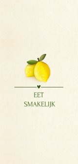 Stijlvolle zomerse trouw menukaart met 2 | Kaartje2go