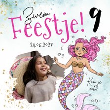 Zeemeermin uitnodiging | Zeemeerminfeestje | Kaartje2go