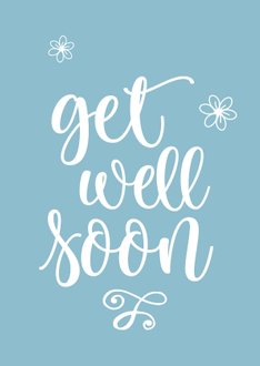 Beterschap- get well soon blauw | Kaartje2go