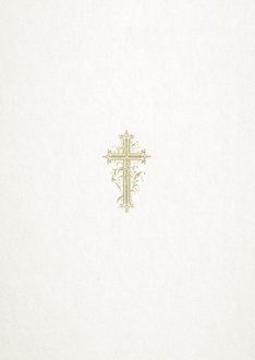 Christelijke rouwkaart met gouden kruis | Kaartje2go