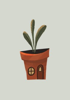 Felicitatiekaart nieuw stekje in pot | Kaartje2go