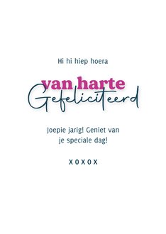 Kaartje hi hi hiep hoera met paard met bril en | Kaartje2go