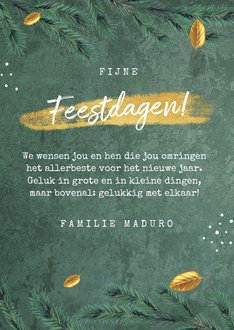 Kerstkaart botanisch groen goud label foto | Kaartje2go