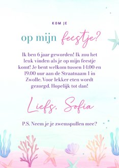 Kinderfeestje uitnodiging zeemeermin unicorn | Kaartje2go