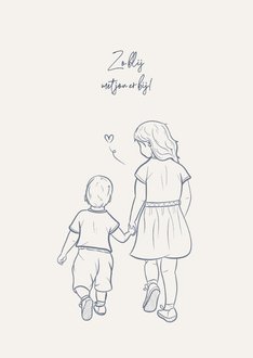 Lief geboortekaartje broertje met lijn | Kaartje2go